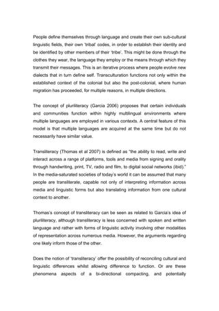 Transculturation, Transliteracy And Generative Poetics | PDF