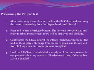 Transcutaneous bilirubin monitoring (bilichek) | PPTX | Pregnancy ...