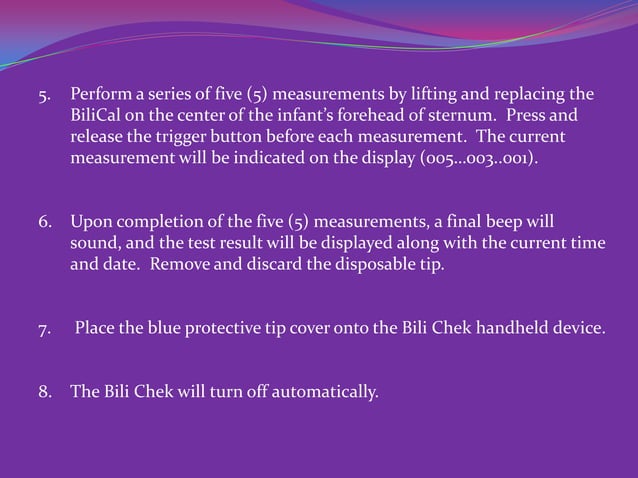 Transcutaneous bilirubin monitoring (bilichek) | PPTX | Pregnancy ...