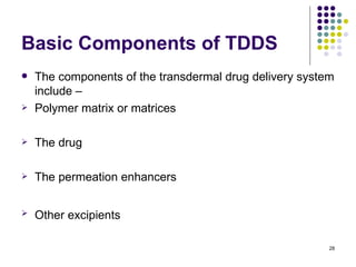 Transdermal drug delivery system | PPT
