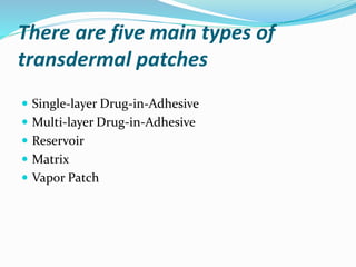 Transdermal drug delively | PPT