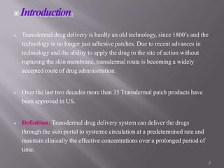 TRANS_DERMAL_DRUG_DELIVERY._SYSTEM Bpptx | PPT