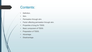 Transdermal drug delivery (1) | PPT