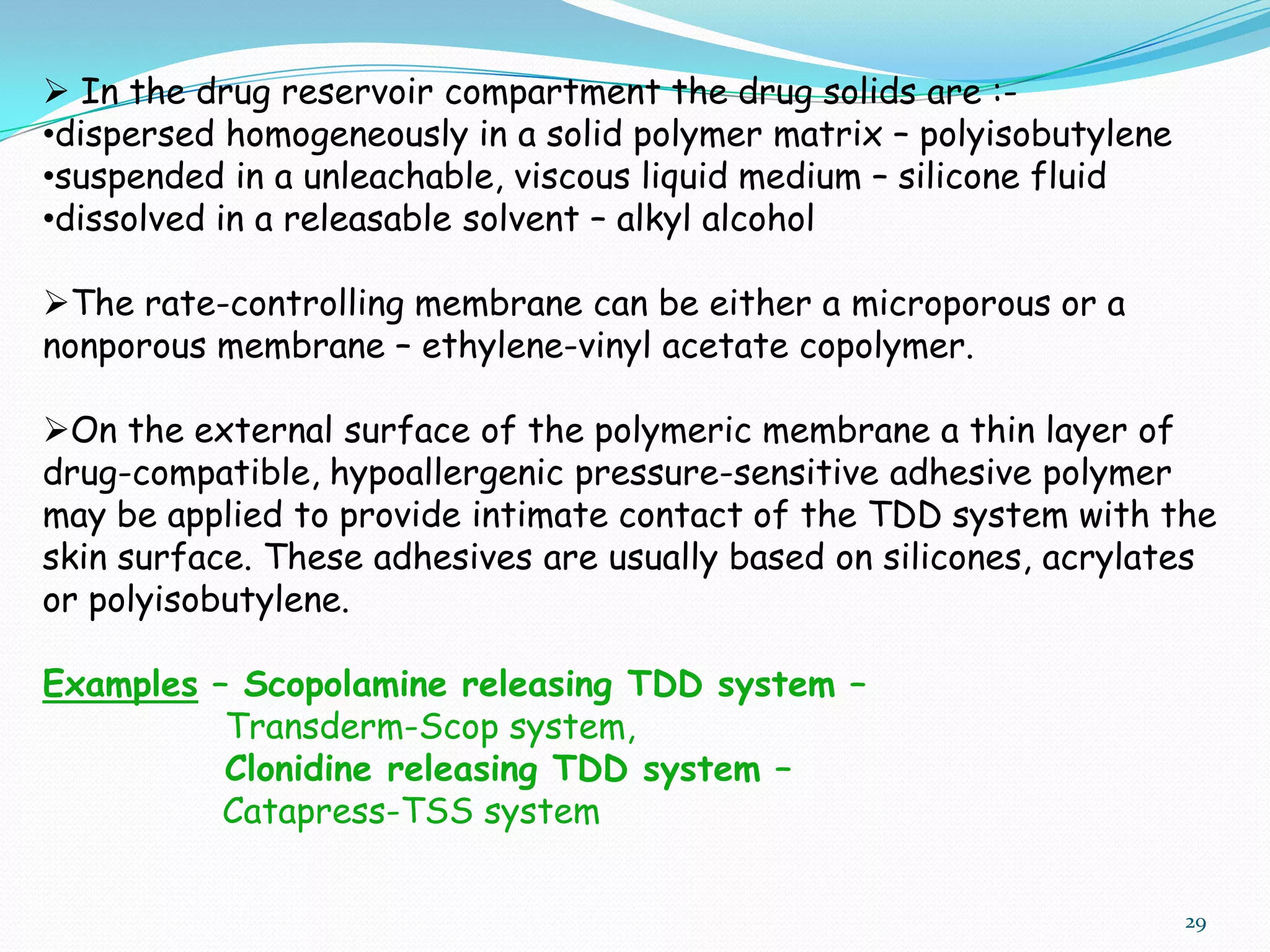 Transdermal drug delivery sysetms (2) | PPTX