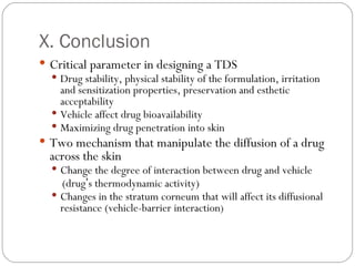 Transdermal drug delivery system | PPT