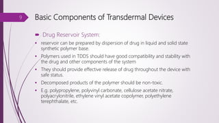 Transdermal drug delivery system | PPTX