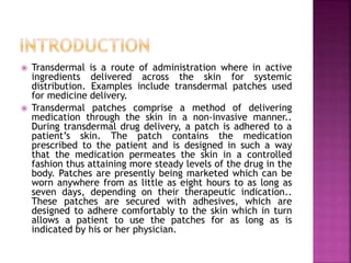 Transdermal drug delivery system | PPTX | Skin Care | Beauty