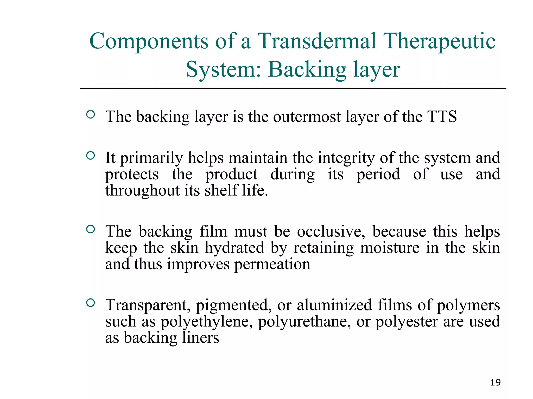 Transdermal drug delivery system | PPT
