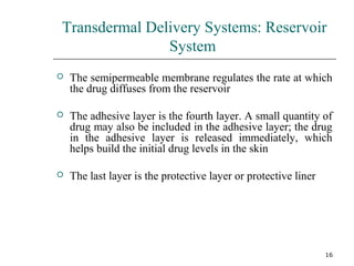Transdermal drug delivery system | PPT