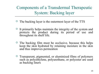 Transdermal drug delivery system | PPT