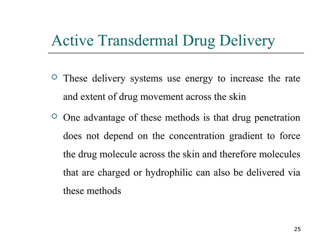 Transdermal drug delivery system | PPT