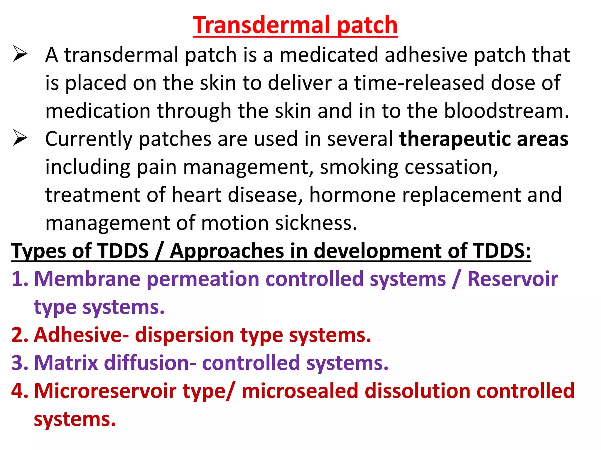 Transdermal drug delivery system | PPTX