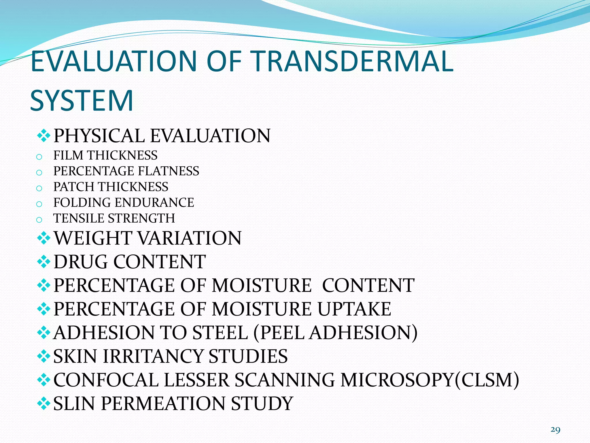 Transdermal drug delivery system | PPTX