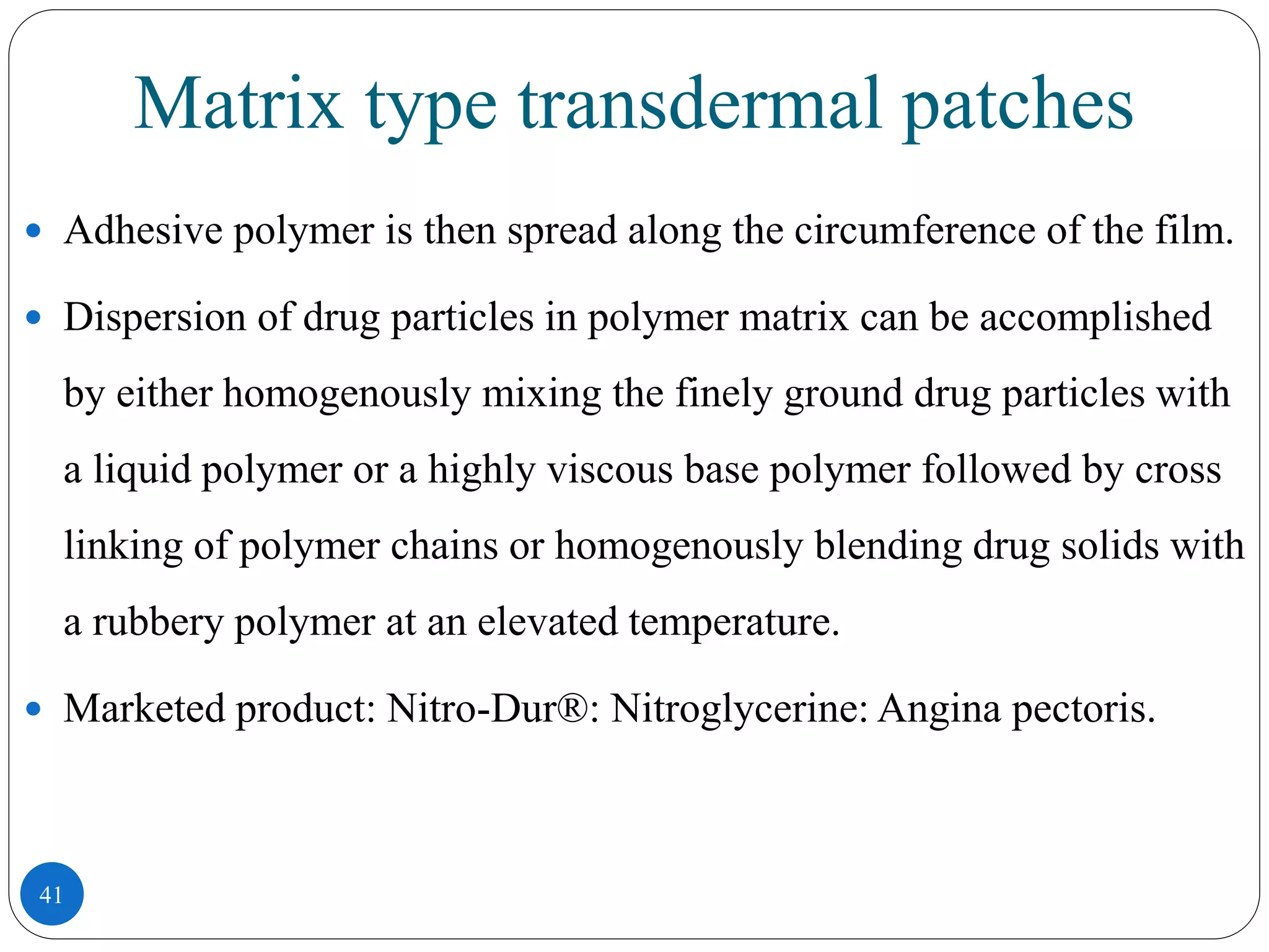 Transdermal drug delivery system | PDF