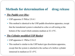 Transdermal drug delivery system | PDF