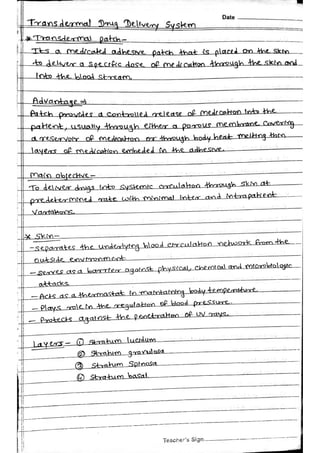 Transdermal Drug Delivery System (TDDS) | PDF