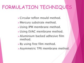 TRANSDERMAL DRUG DELIVERY SYSTEM.pptx