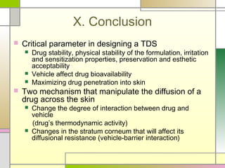 Transdermal drug delivery system (2) | PPT