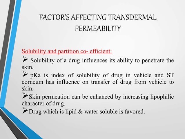 Transdermal Drug Delivery System | PPTX | Skin and Dermatology ...