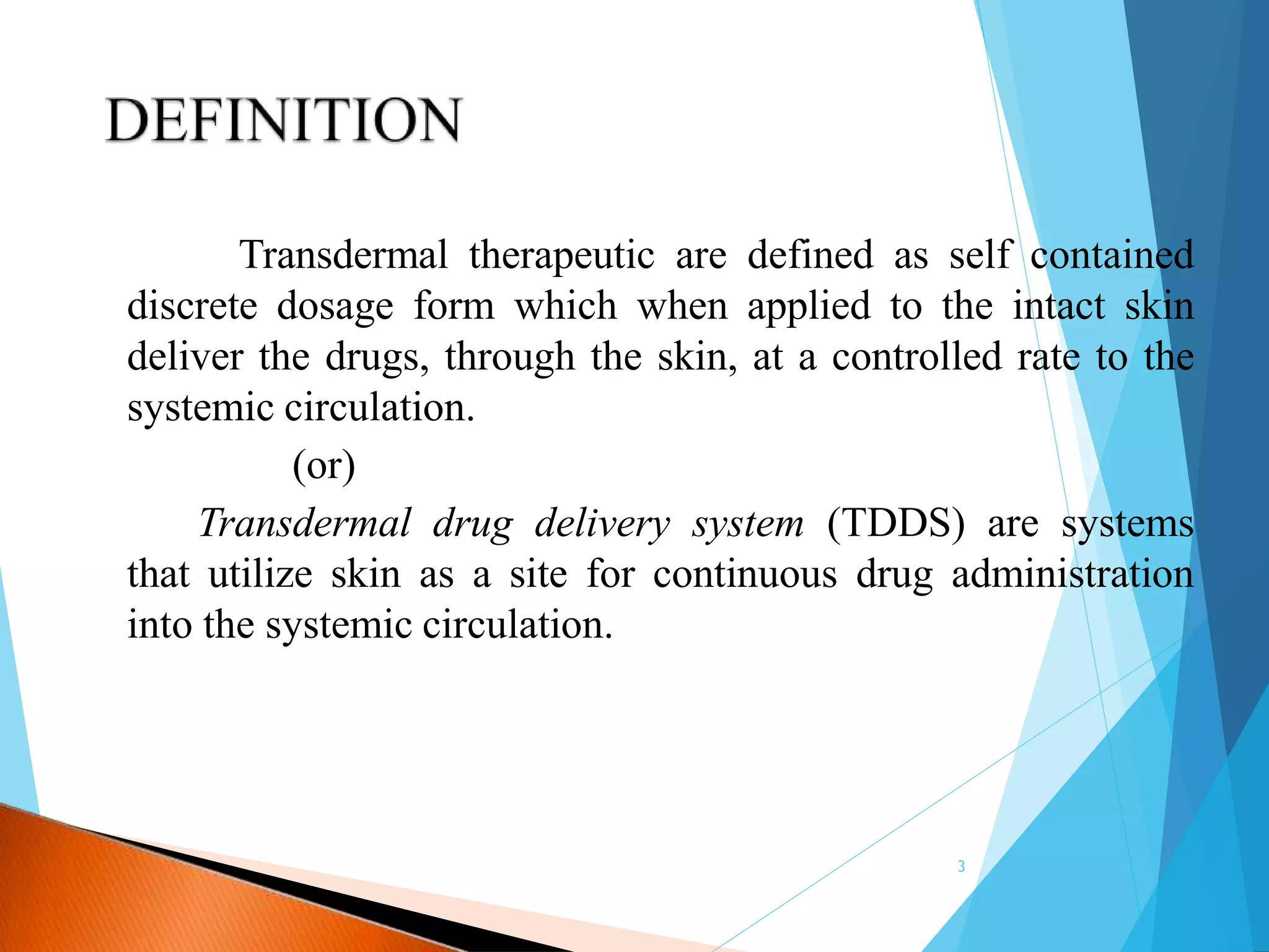 Transdermal Drug Delivery System | PPTX