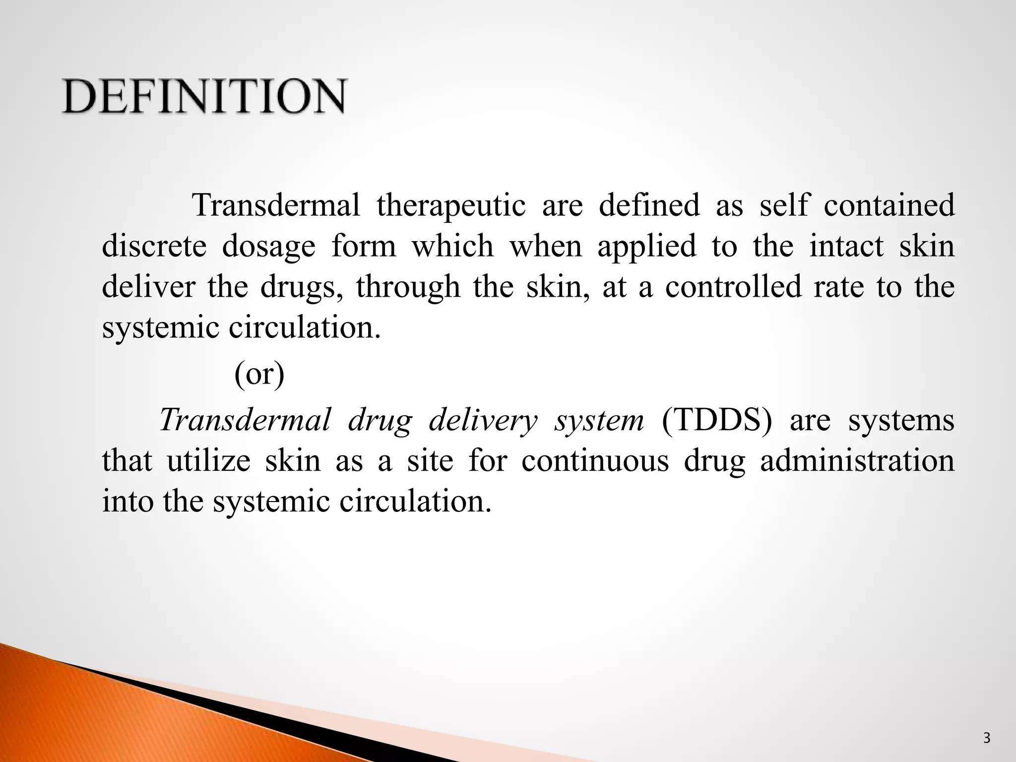 Transdermal drug delivery system ppt | PPT