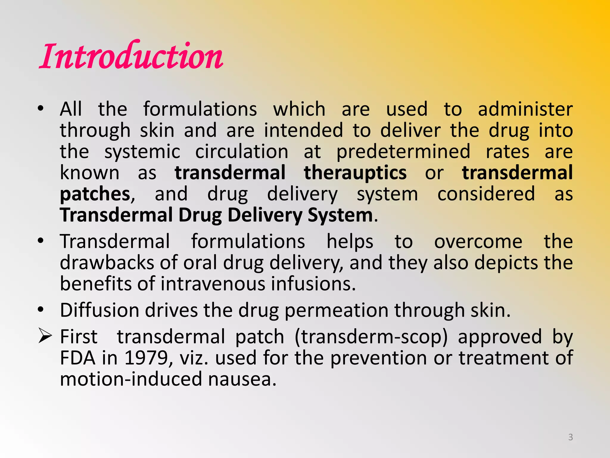 Transdermal drug delivery systems | PPT