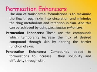 Transdermal drug delivery systems | PPT