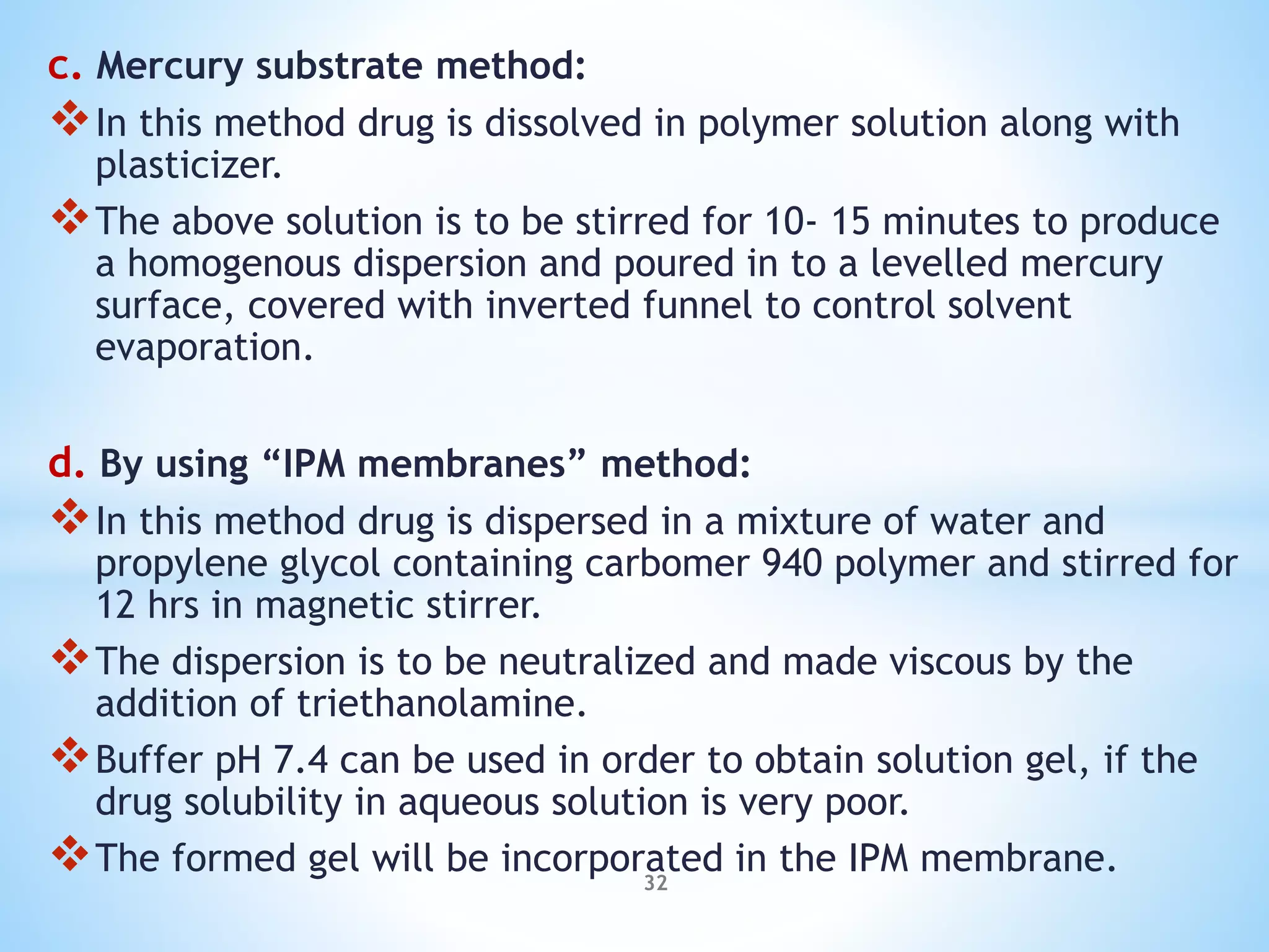 Transdermal drug delivery systems | PPTX