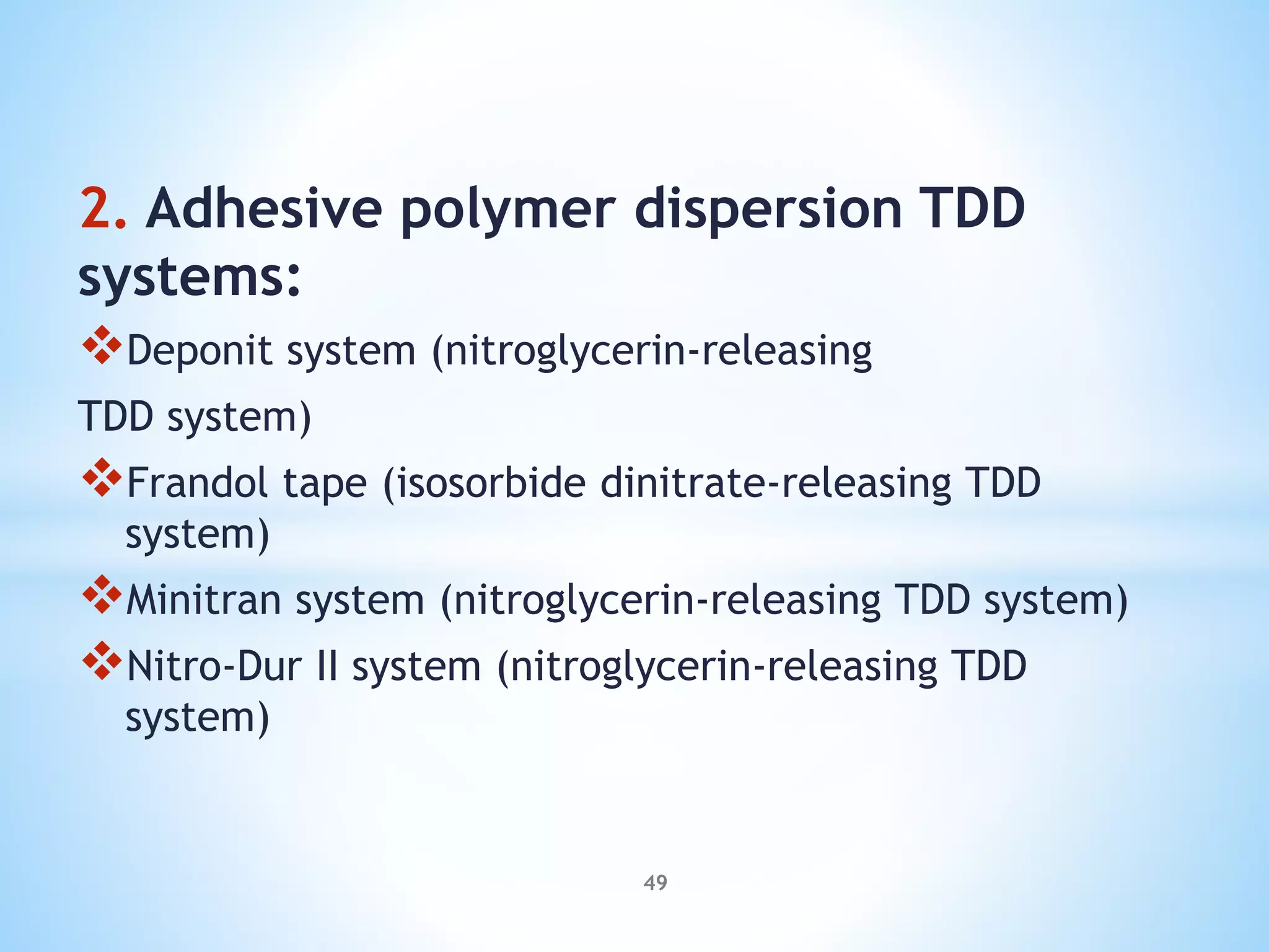Transdermal drug delivery systems | PPTX
