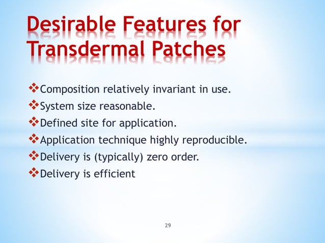 Transdermal drug delivery systems | PPTX
