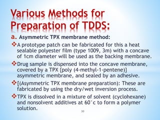 Transdermal drug delivery systems | PPTX