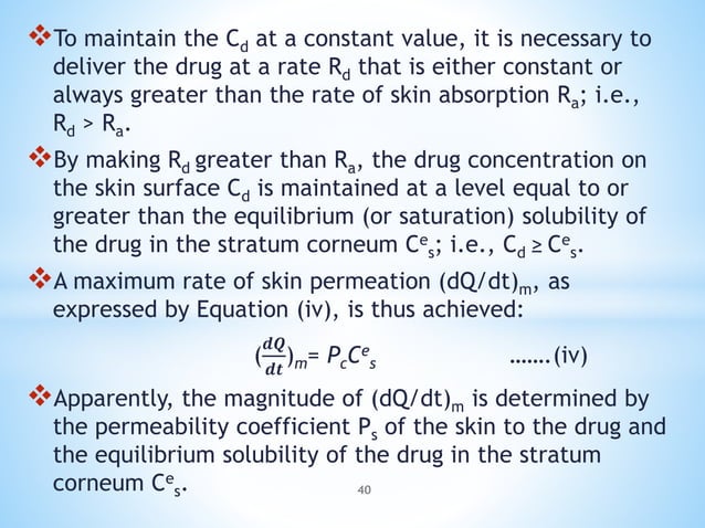 Transdermal drug delivery systems | PPTX