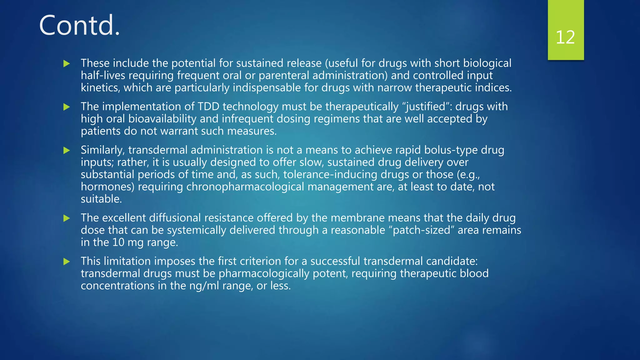 Transdermal drug delivery systems | PPTX