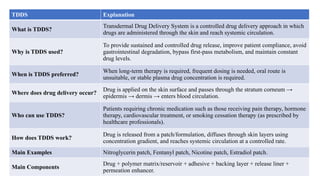 Comprehensive Overview of Transdermal Drug Delivery Systems and Skin ...