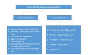 Transdermal drug dleivery sysytem | PPTX