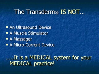 Transderm Overview Saratoga Aesthetics | PPT