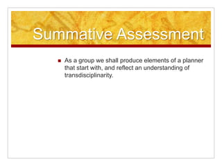 Transdisciplinary curriculum | PPTX