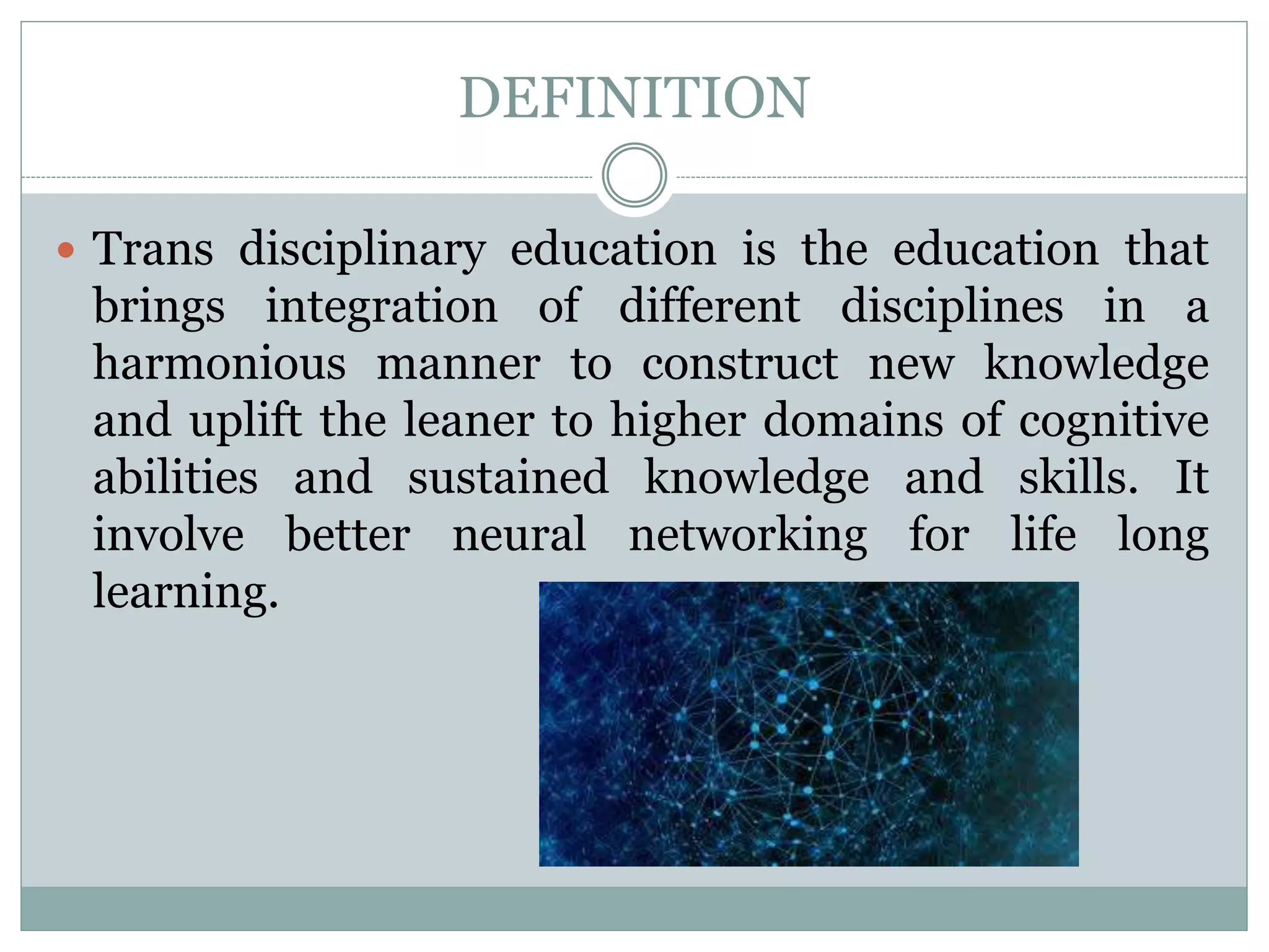 Trans disciplinary education | PPTX