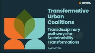 Transdisciplinary Pathways for Urban Resilience [Work in Progress].pptx