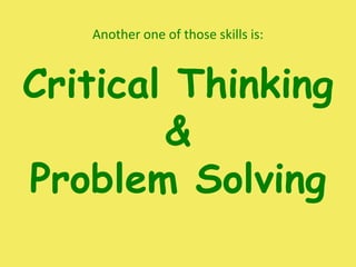 Transdisciplinary skills ppt | PPTX | Educational Assessment | Education