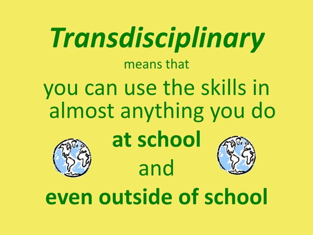 Transdisciplinary skills ppt | PPT
