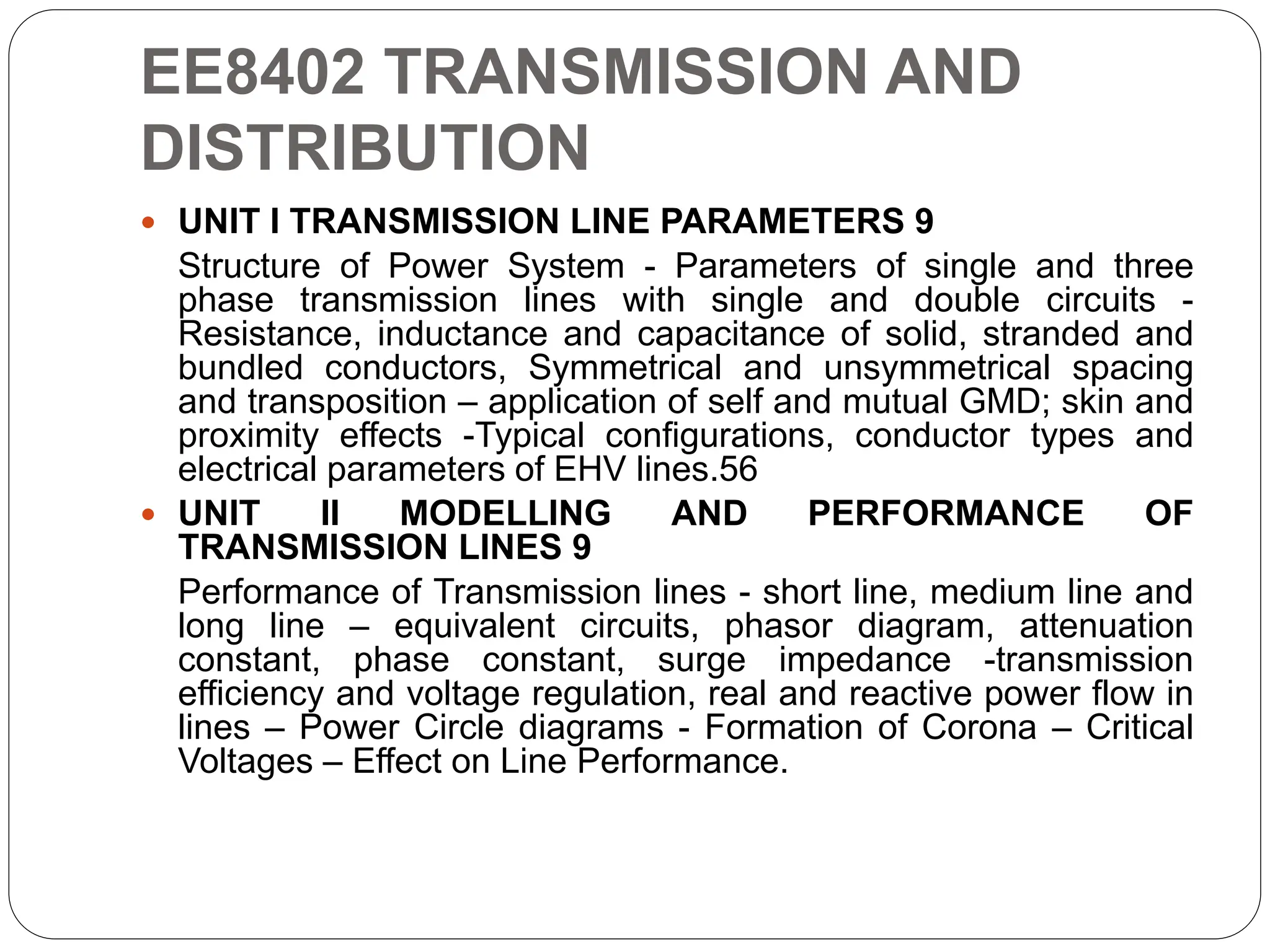 Understand The Structure Of Power System Computation Of Transmission Line Parameter For