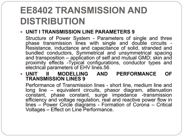 Understand The Structure Of Power System Computation Of Transmission