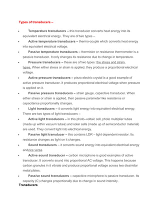 Transducer | DOC | Physics | Science