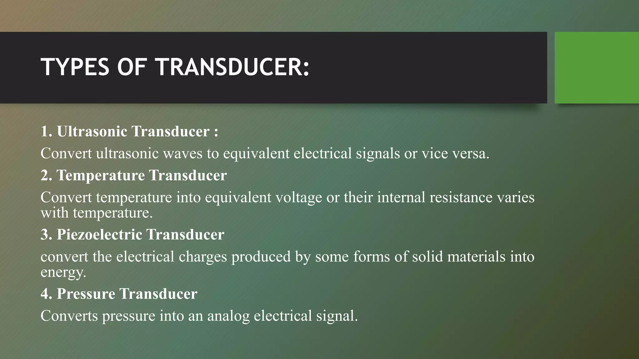 Transducer-Temperature Measuring Transducers | PPTX