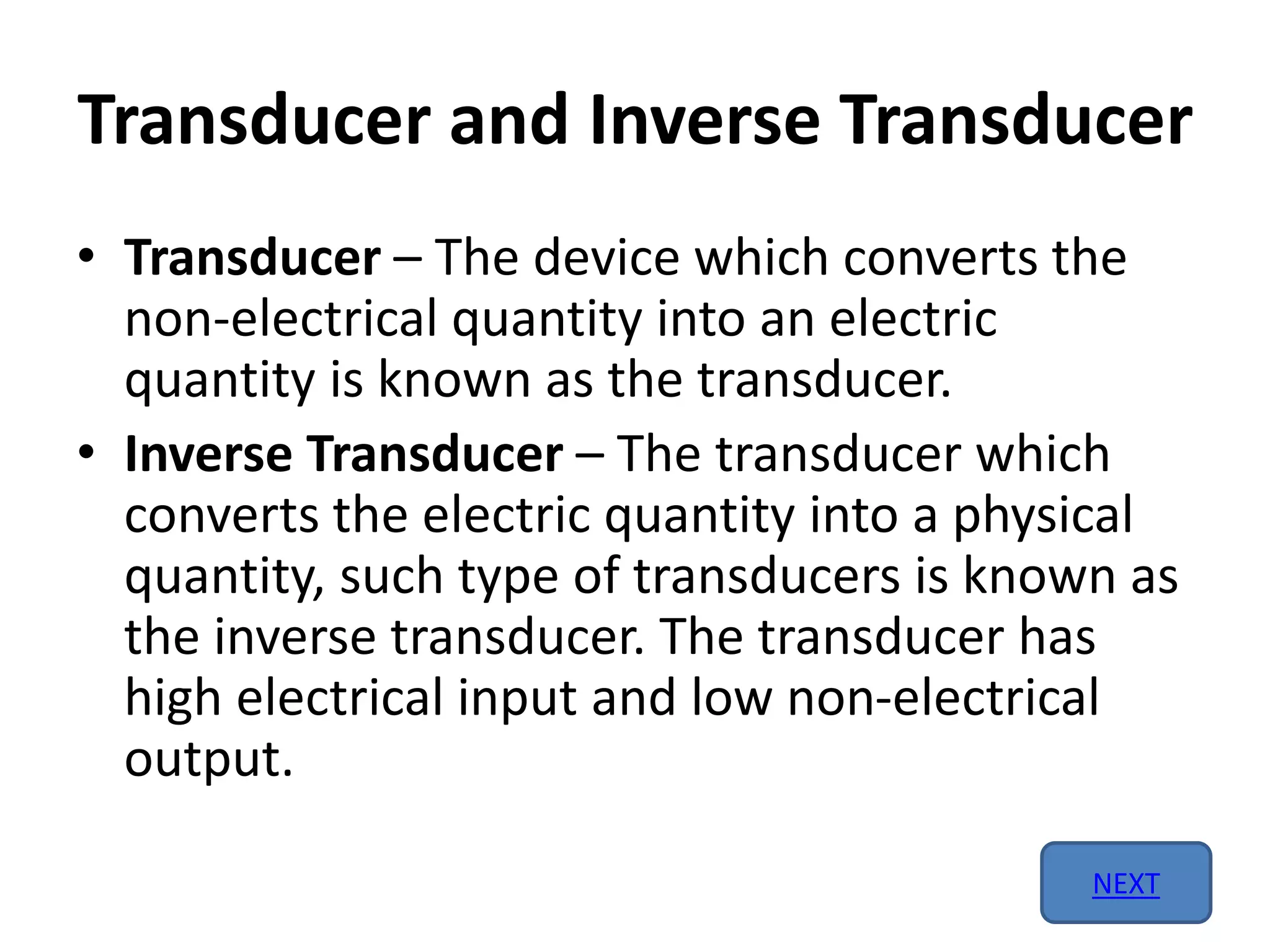 Transducers classification | PPTX