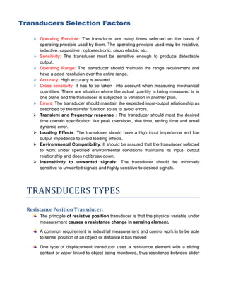 Transducers and it's types | PDF