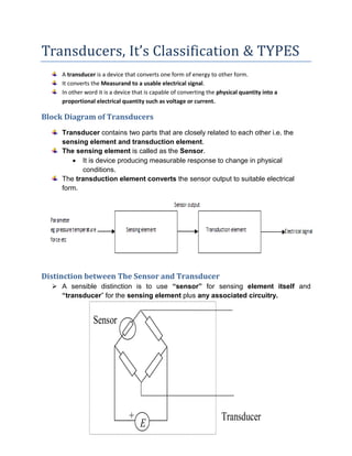 Transducers and it's types | PDF