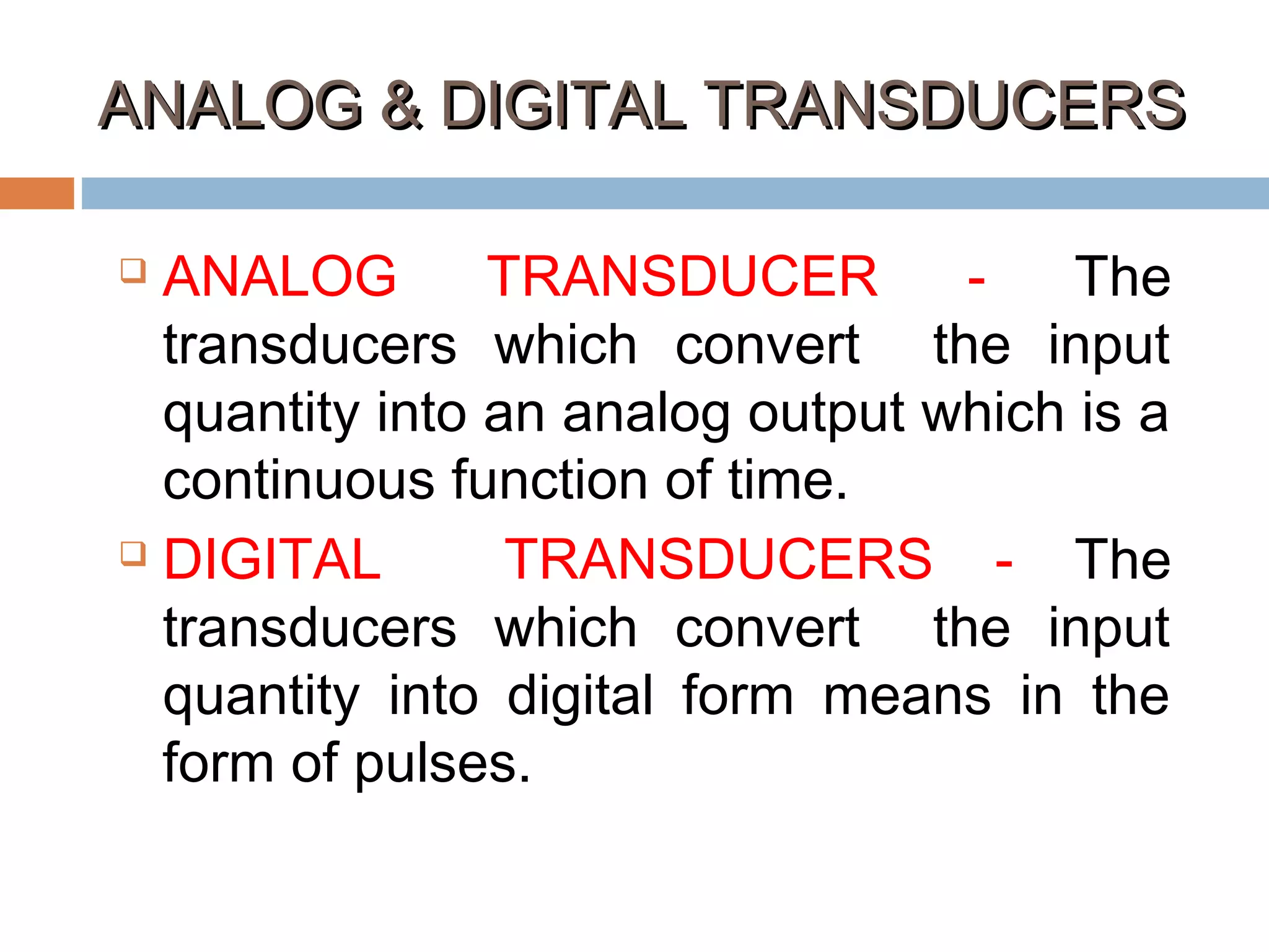 Transducers for bio medical | PPT