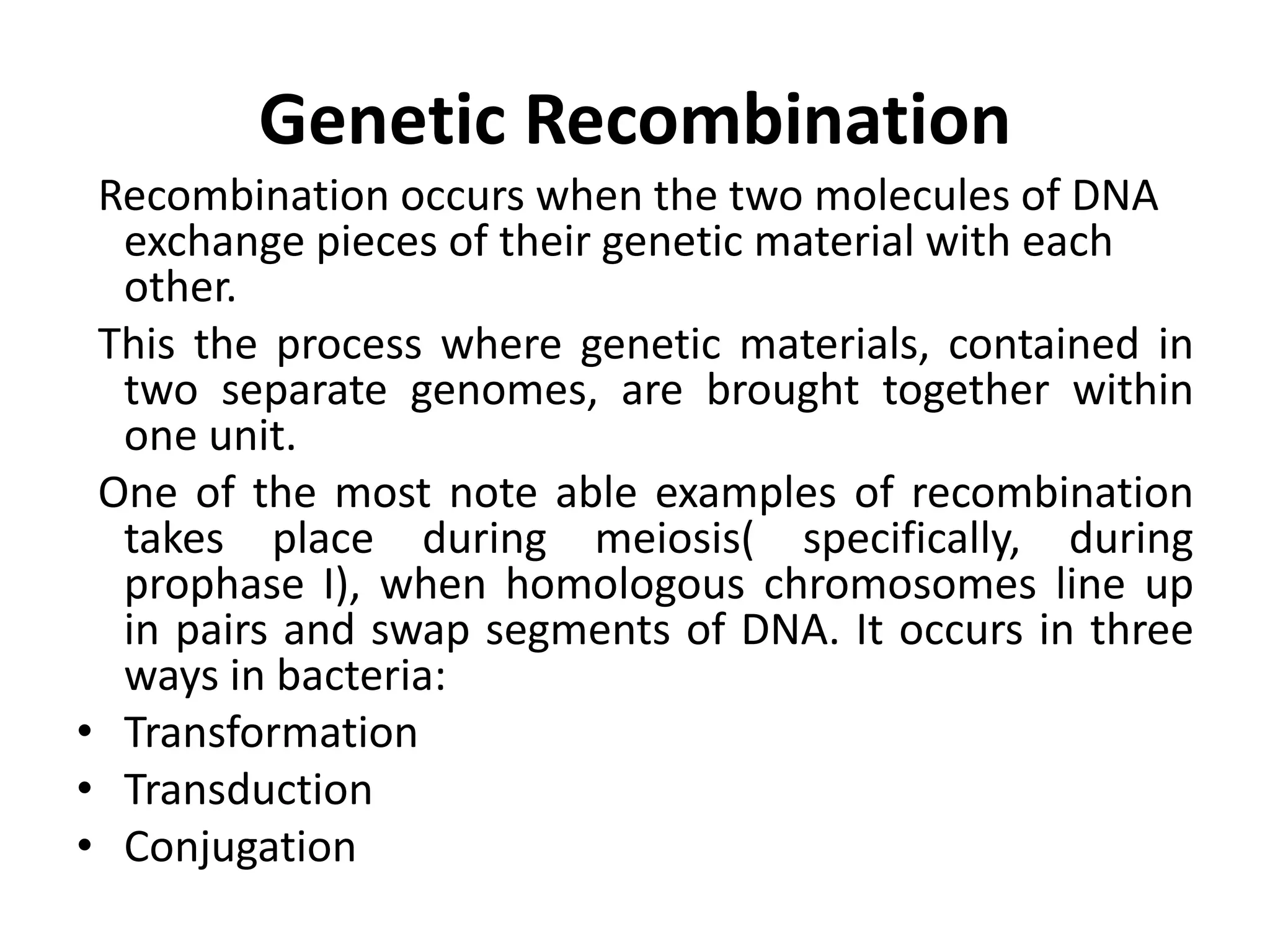 Principles of genetic recombination (Transduction) | PPTX